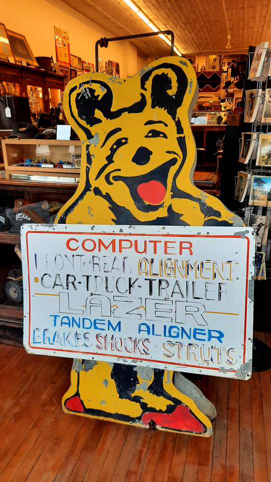 Vintage Bear Alignment Huge Metal Sign Service Station Tin Sign Belle ...