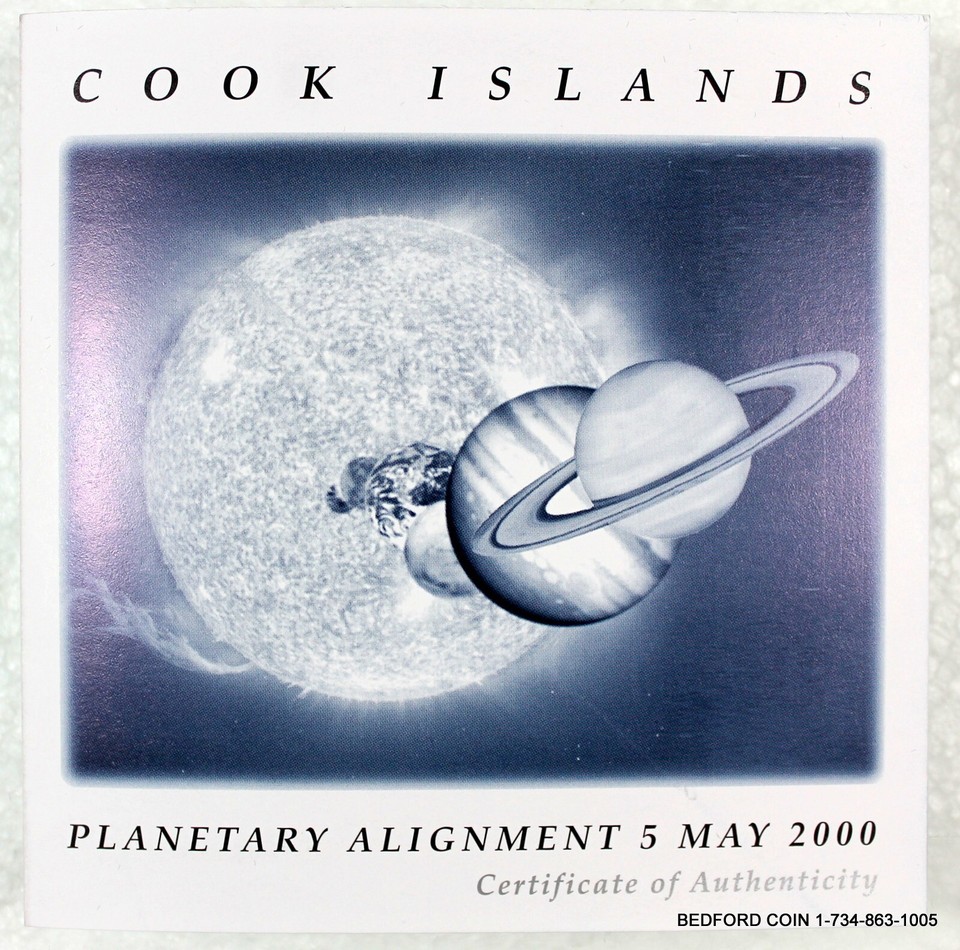 PROOF 2000 $10 COOK ISLANDS 10 oz SILVER PLANETARY ALIGNMENT #543 OF ...