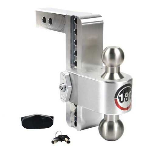Weigh Safe 180 Turnover 8" Drop Dual Tow Ball Hitch with 2" Shaft LTB8 ...