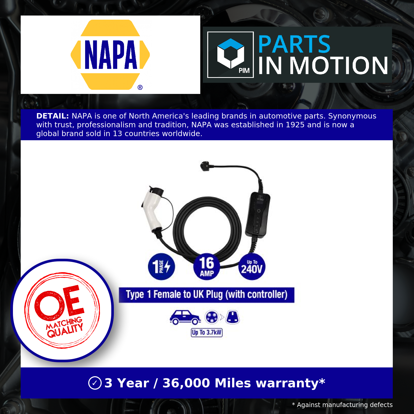 Napa Consumables Napa 13a T1 Female-uk Plug W Controller NEC104 | EV ...