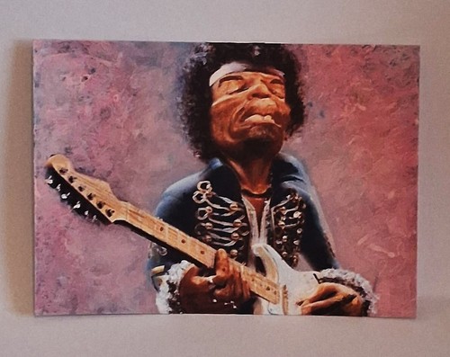 Jimi Hendrix Caricature ACEO Original People hand PAINTING by Leslie ...