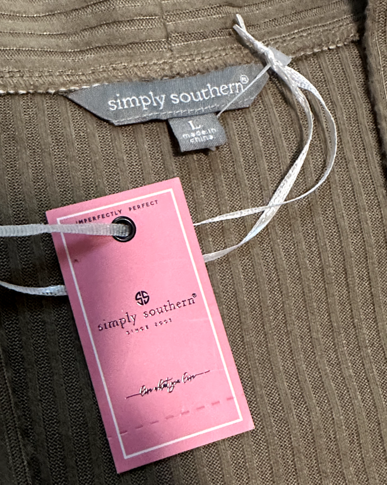 Simply Southern Taupe Brown Gather Cardigan Size L | eBay