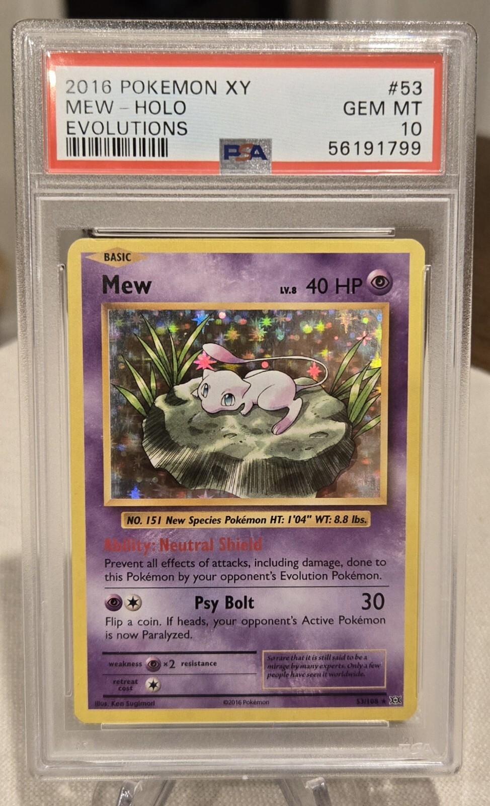 Mew 2016 XY: Evolutions #053/108 Holo Price Guide - Sports Card Investor