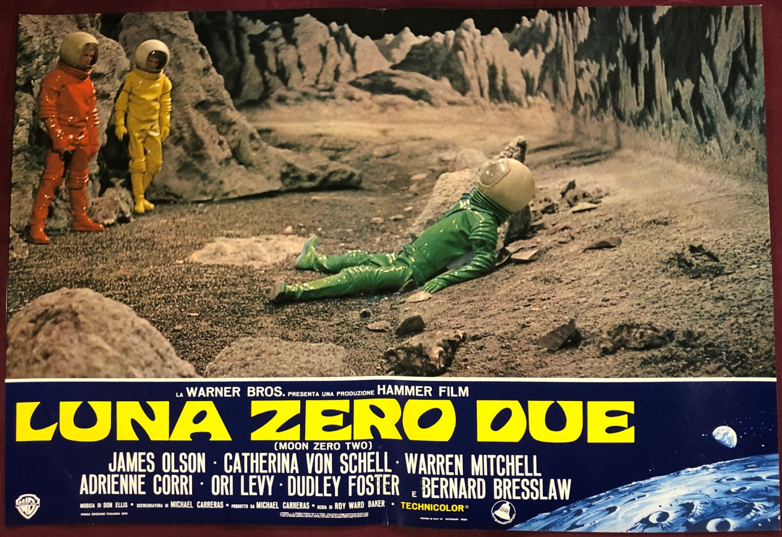 MOON ZERO TWO MOVIE POSTER ITALIAN 1969 JAMES OLSON CATHERINE SCHELL ...