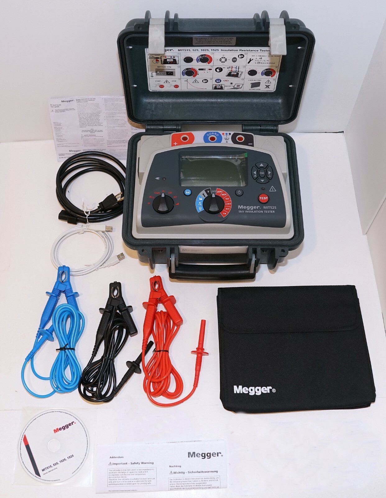 MEGGER MIT525 5-kV DIAGNOSTIC INSULATION RESISTANCE TESTER NEW IN BOX ...