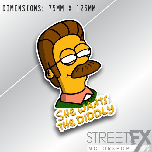 She wants the Diddly Sticker Decal Ned Flanders Funny Bumper Window ...
