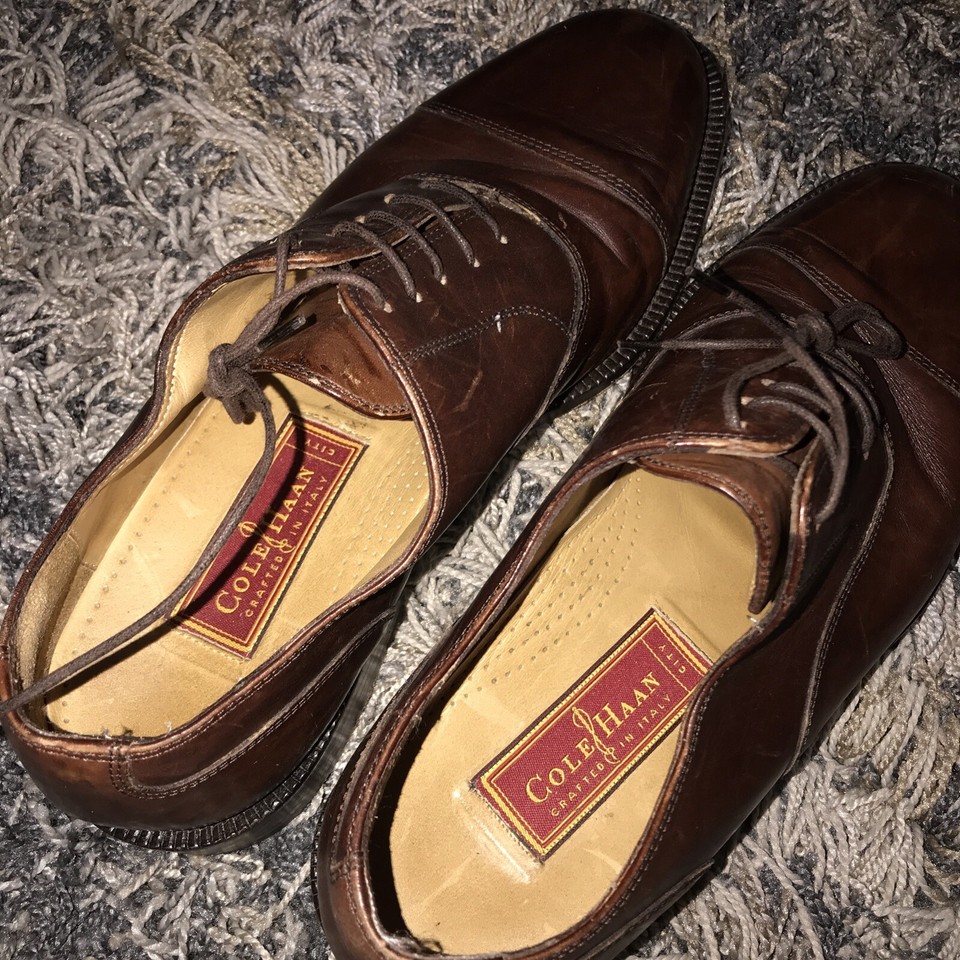 VTG Cole Haan Men’s 9 D Brown Leather Cap Toe Oxfords Bluchers Craft In ...