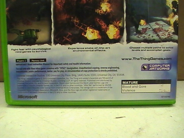 Thing Microsoft Xbox 2002 John Carpenter Horror Saliva Aliens Shape ...