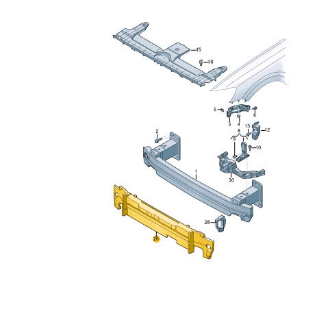 2019-2022 Audi Q8 4MN Front Bumper Impact Foam 4M8807550 Original | OE