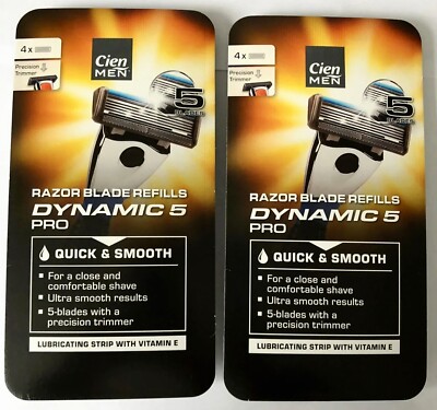 4x Cien Men Dynamic 5 Pro Razor Blade Refill 8 Blades Compatible with ...