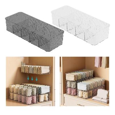 Sock Storage Box with 5 Compartments Handkerchief Drawer Organizer ...