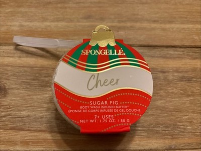 Spongelle Holiday Ornament Infused Bath Sponge Cheer Sugar Fig 1.75 Oz ...