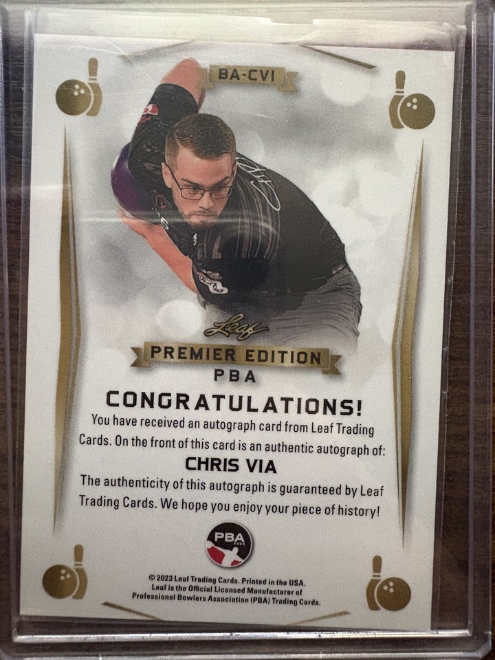 Chris Via Autographed Silver Premier Edition 2023 Leaf PBA Card #BA-CVl ...