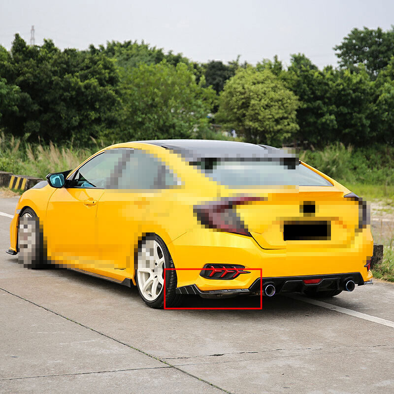Rear Bumpers Lip Side Skirt Splitter ABS Matte Black For Honda Civic ...
