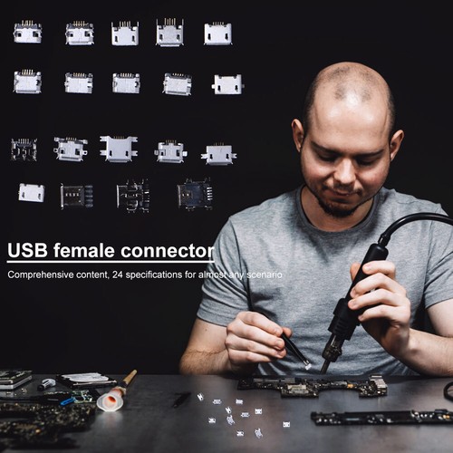 Micro USB Female Sockets Connector 24 Models Repair Replacement Adapter ...