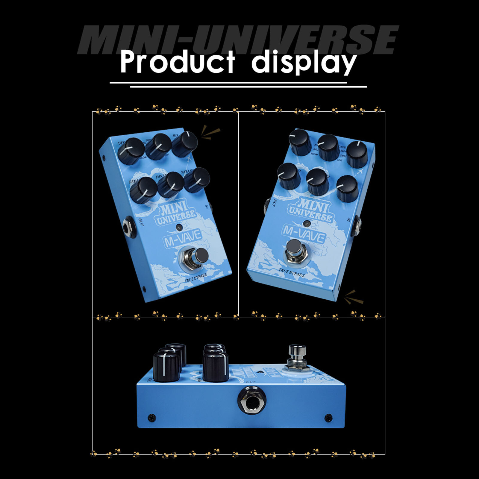 M-VAVE Mini Universe Digital Reverb Pedal 9 Reverb Electric Guitar ...