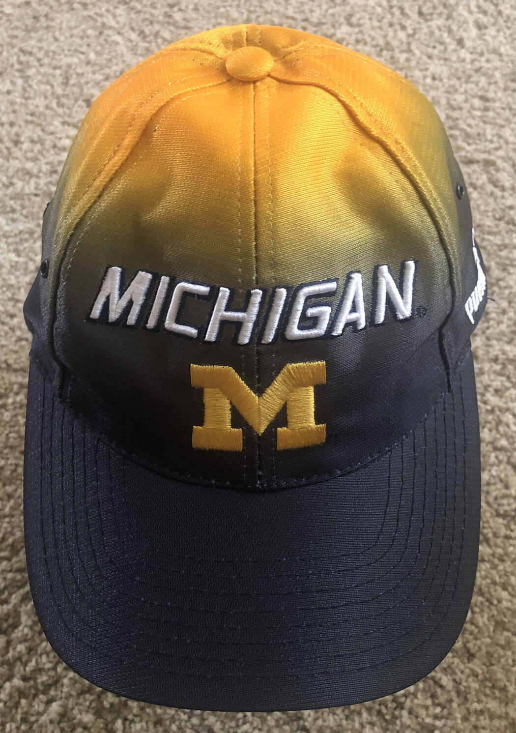 Michigan Wolverines Big House PUMA Adjustable Strapback cap hat Block M ...