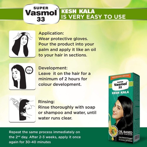 Vasmol Kesh Kala Oil Based Hair Colour, Black oil based hair colour ...