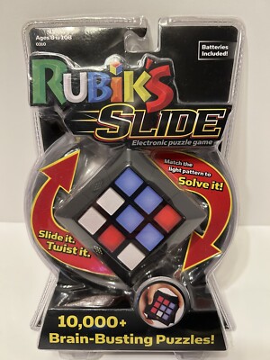 Rubiks Slide Electronic Puzzle Game 10,000+ Brain Busting Puzzles Cube ...