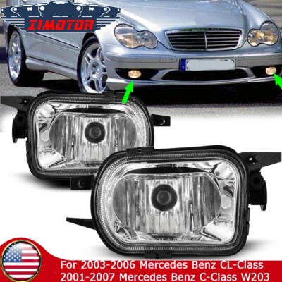 Fog Lights for 2002-2007 Mercedes Benz C230 Black Lights Projectors ...