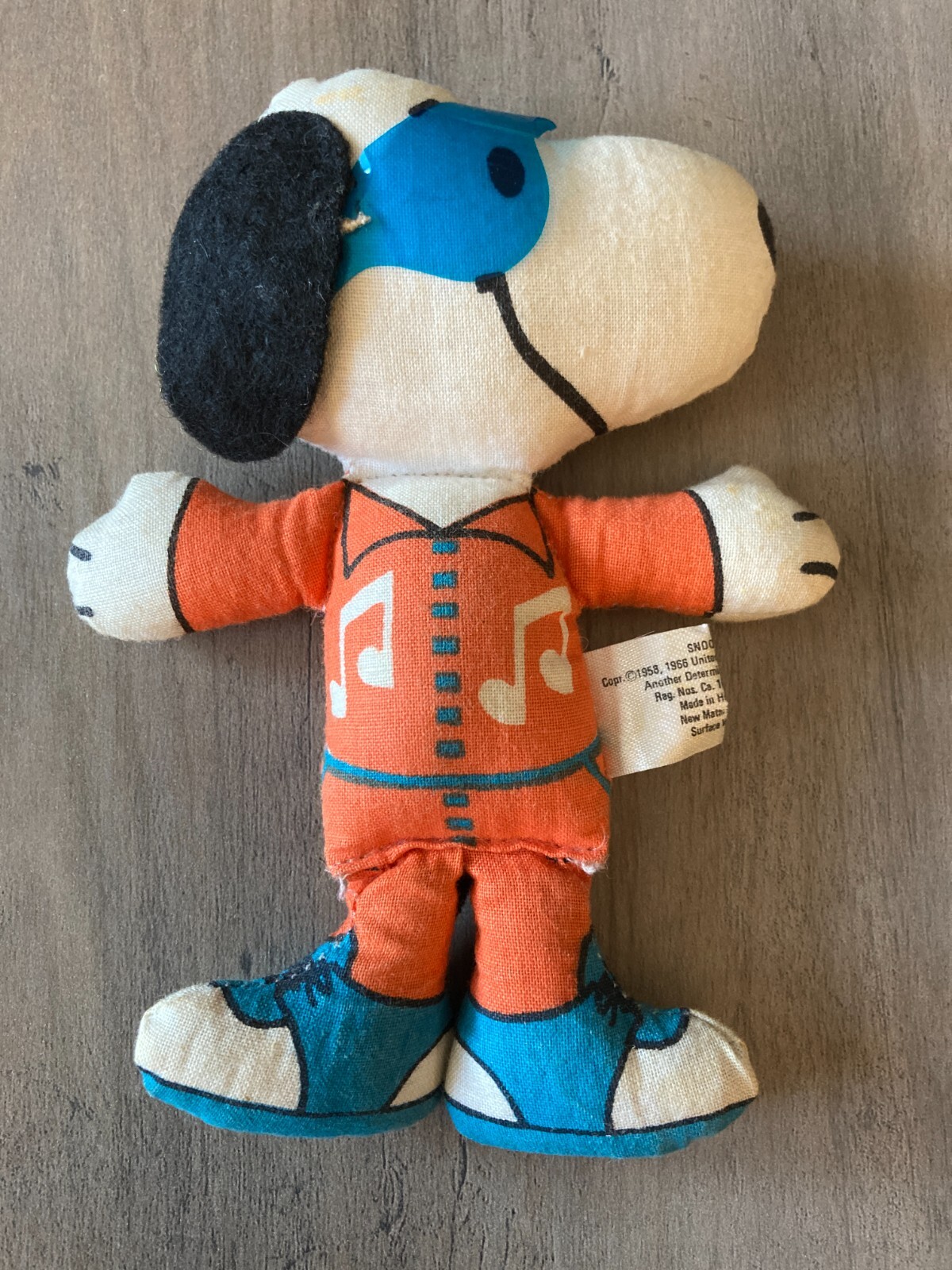 Vintage 1966 PEANUTS Plush Stuffed Disco Music SNOOPY Toy 5” | eBay
