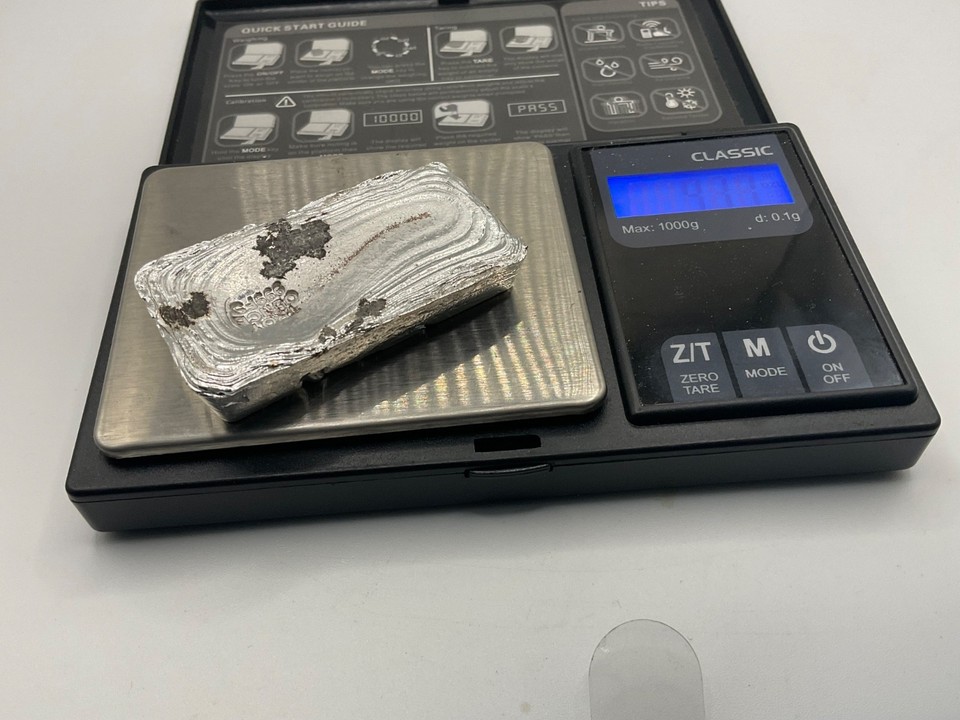 4.11 TOZ TROY OUNCE Ripple Hand Poured .999 Fine Silver Bar Hand Pour ...