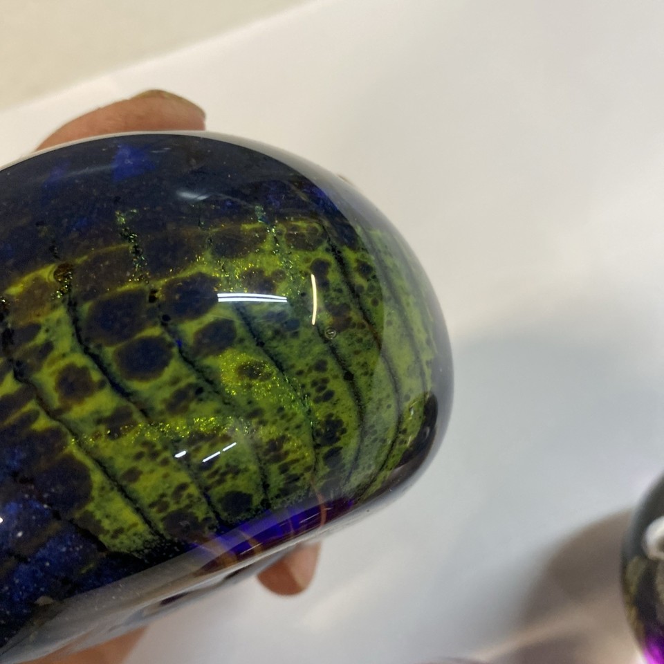 Vintage Artist Signed Glass Paperweights | eBay