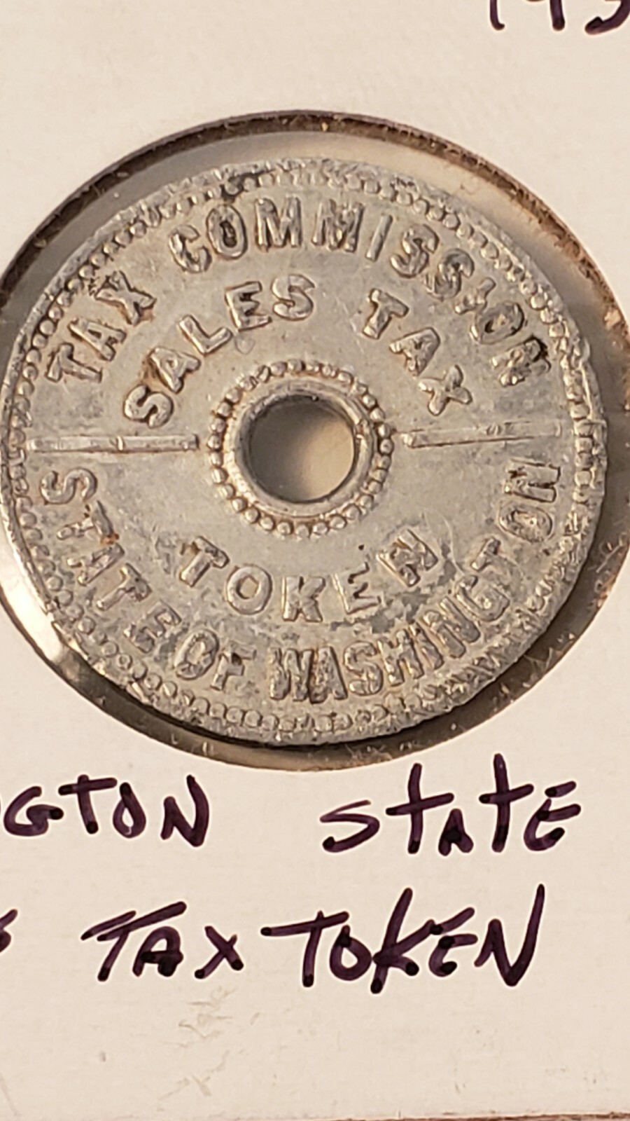Sales Tax Token, State of Washington, Tax Commission 1930's Carded | eBay