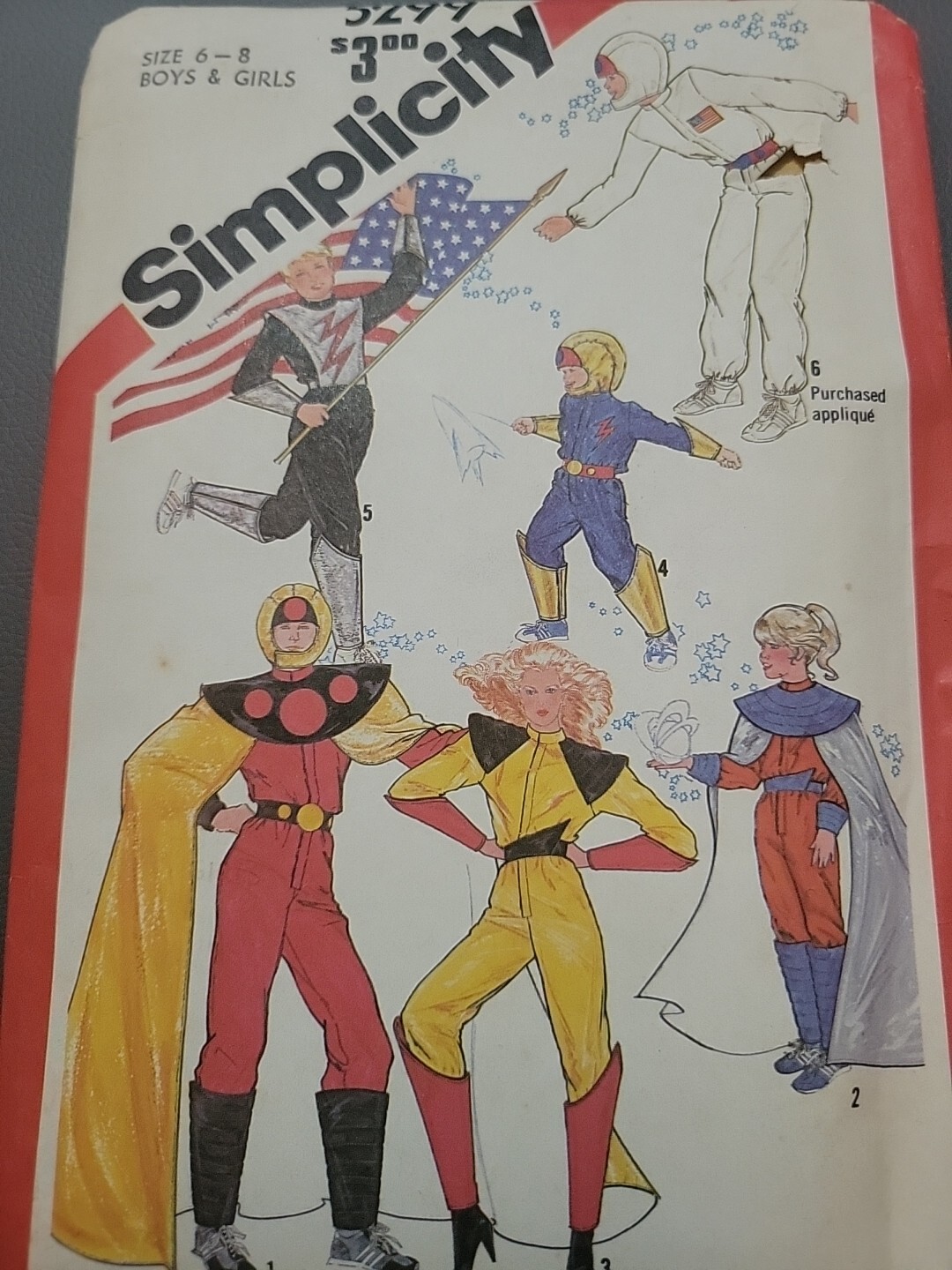 1981 Simplicity #5299 Sewing Pattern Space Super Hero COSTUME 6-8 Boy ...