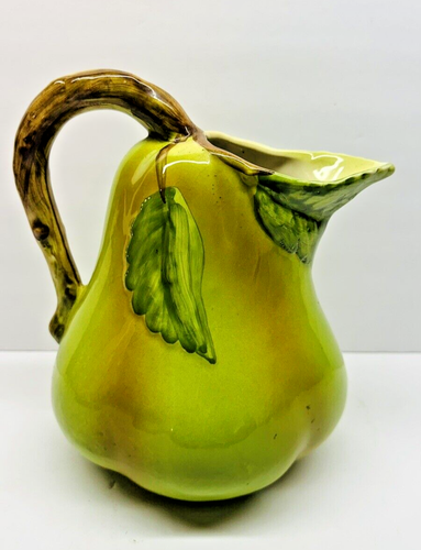 Vintage Green Glazed Ceramic Pear Shaped Pitcher 8.25" | eBay