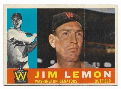 JIM LEMON 1960 Topps #440 Washington Senators SALE GOES TO GOOD CAUSE 🔥 ...
