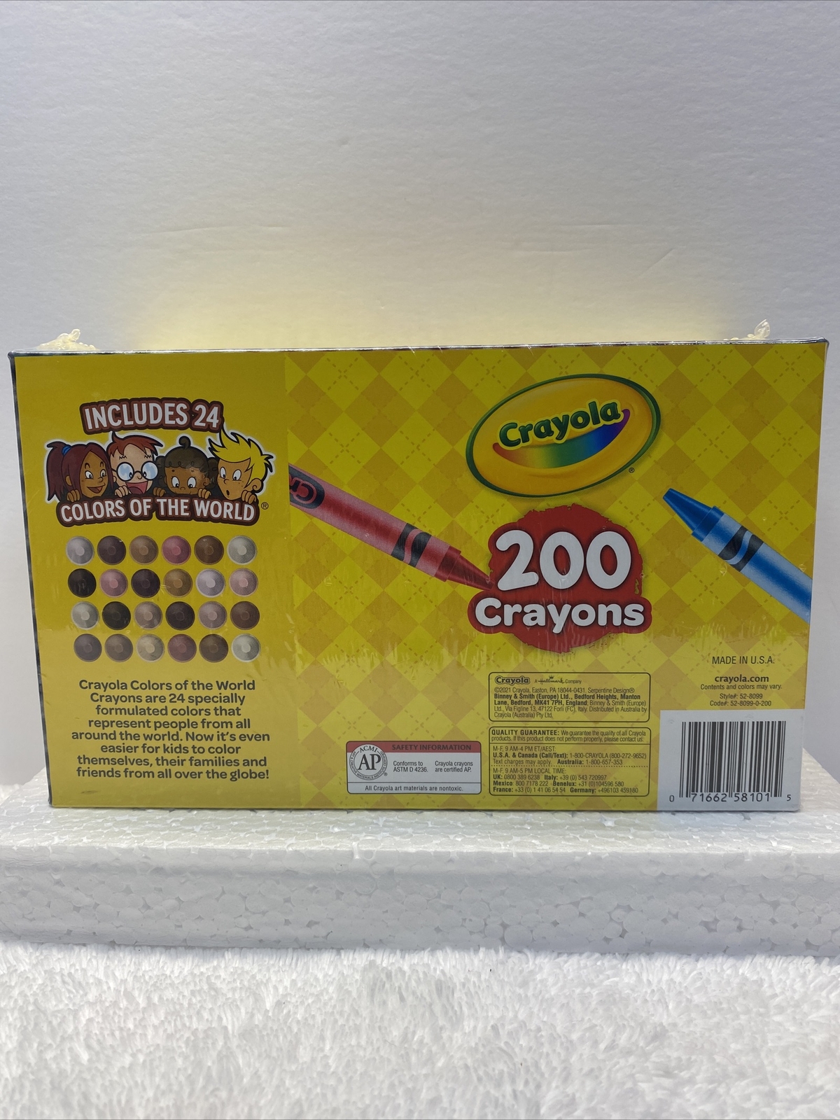 Crayola 200 Crayons Includes 24 Colors of The World Crayons Nontoxic ...