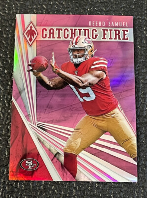 🔥DEEBO SAMUEL 2019 PHOENIX CATCHING FIRE PINK ROOKIE CARD #'d 94/199!🔥 ...