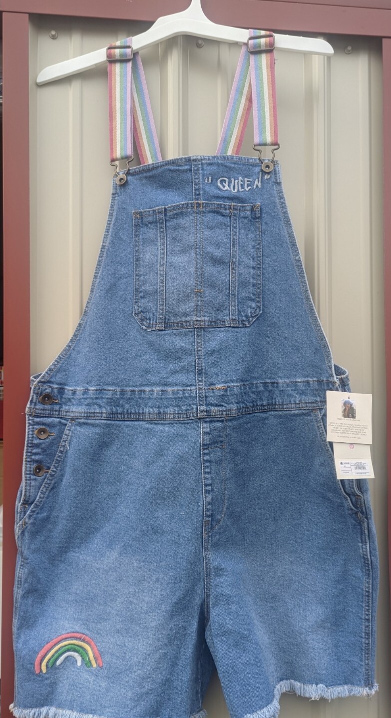 Gay Pride LGBTQ Queen Rainbow Denim Shortalls Overalls XL (R5) Parade ...