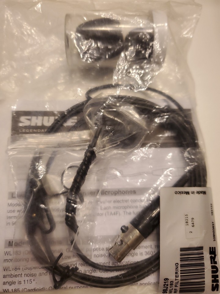 Shure WL183 Omnidirectional Lavalier Microphone RF Filtering | eBay