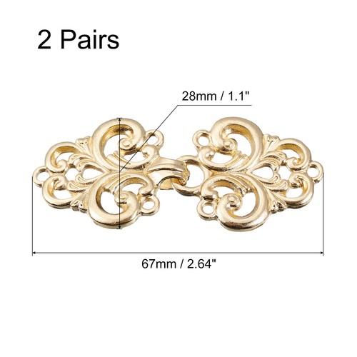 2 Pairs Cloak Clasp Vintage Flower Cape Clasps Sew on Hooks Eyes ...