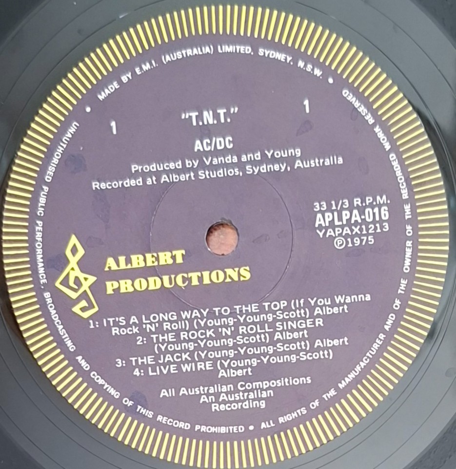 AC/DC TNT RARE 1977 AUSTRALIAN ALBERTS LABEL ALBUM 2ND PRESSING | eBay