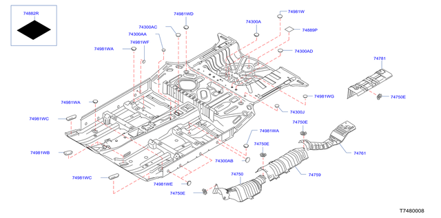 Genuine Nissan Cover Hole 74849-ZE90A for sale online | eBay