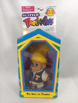 In Style Trollkins BIG MAN ON CAMPUS Troll Doll with Yellow Hair 1998 ...