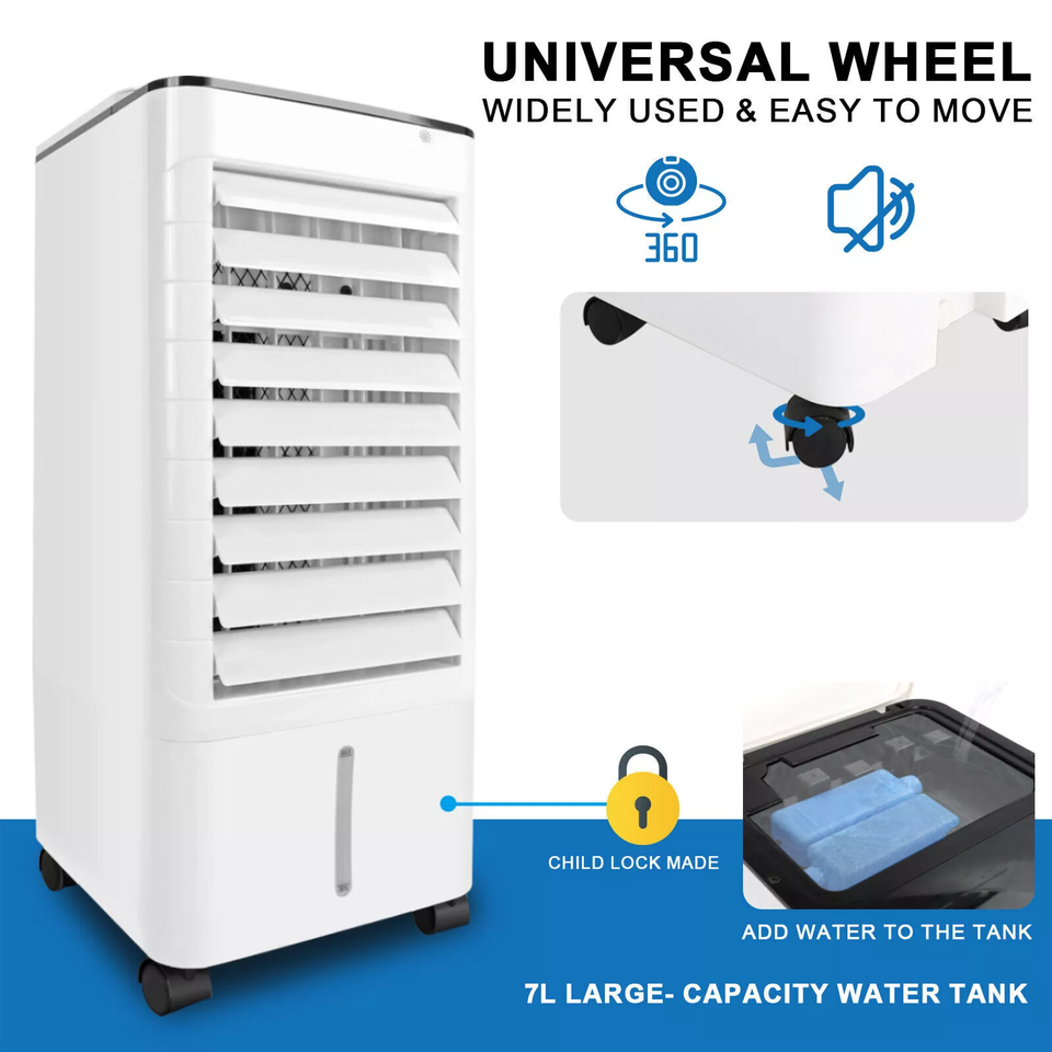 Portable Air Conditioner 3-IN-1 Evaporative Air Cooler/Humidifier/Ice ...