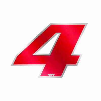 Sticker Number Race for Motorcycle " 4 " Red 27 X 37 MM | eBay