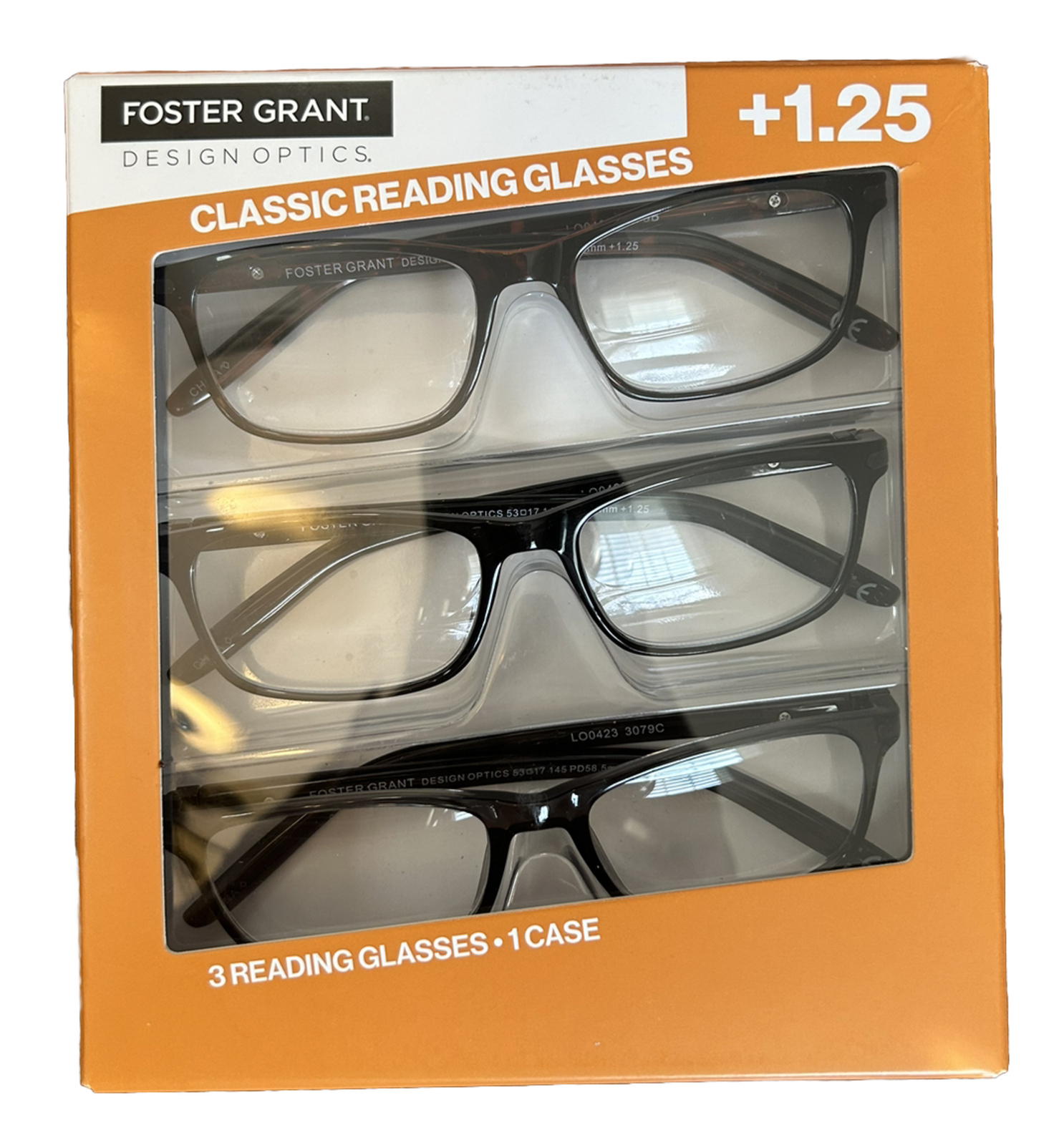 Design Optics Cole Classic Full Rim Rectangular Reading Glasses 3-Pack ...