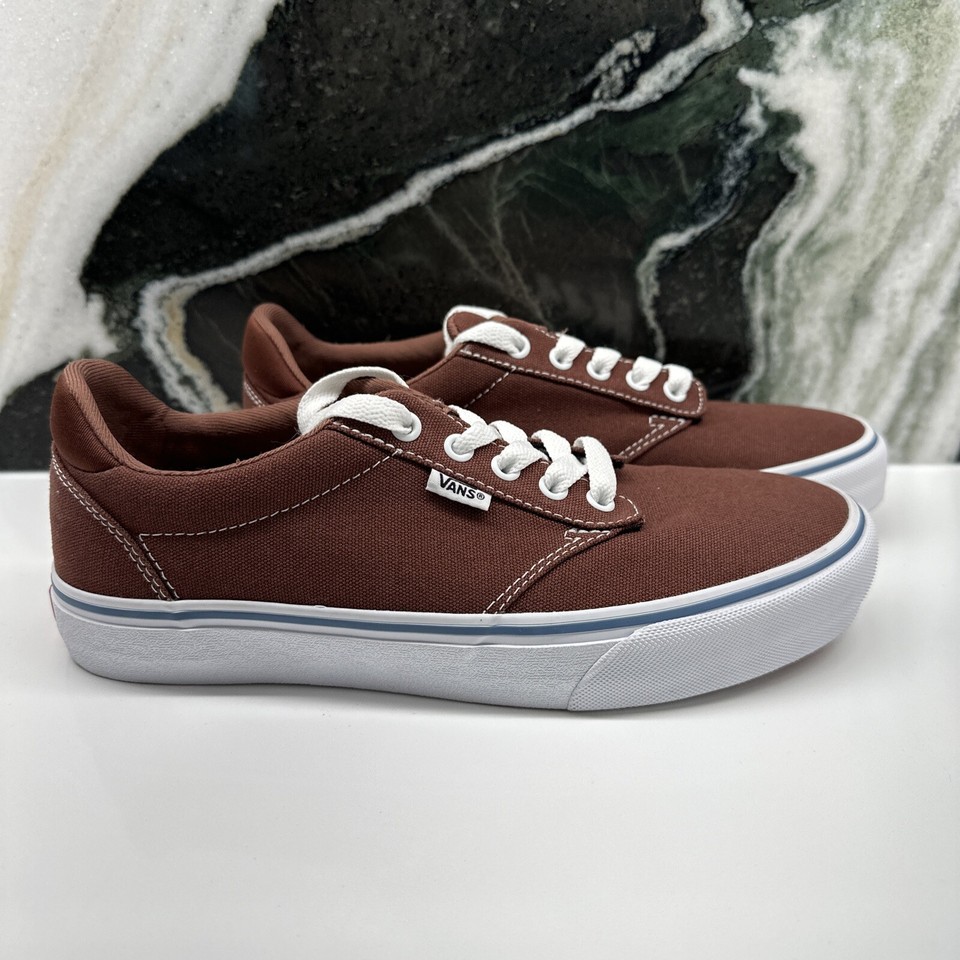 VANS Mens Atwood Deluxe Canvas Root beer Brown Sneakers Size 8.5 NEW W ...