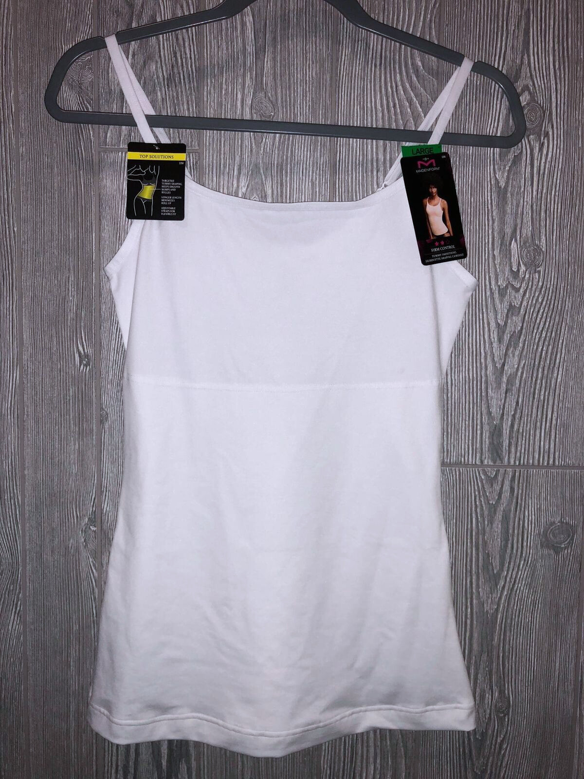 MAIDENFORM White Camisole Shapewear Firm Control Tank Top NEW Womens Sz ...