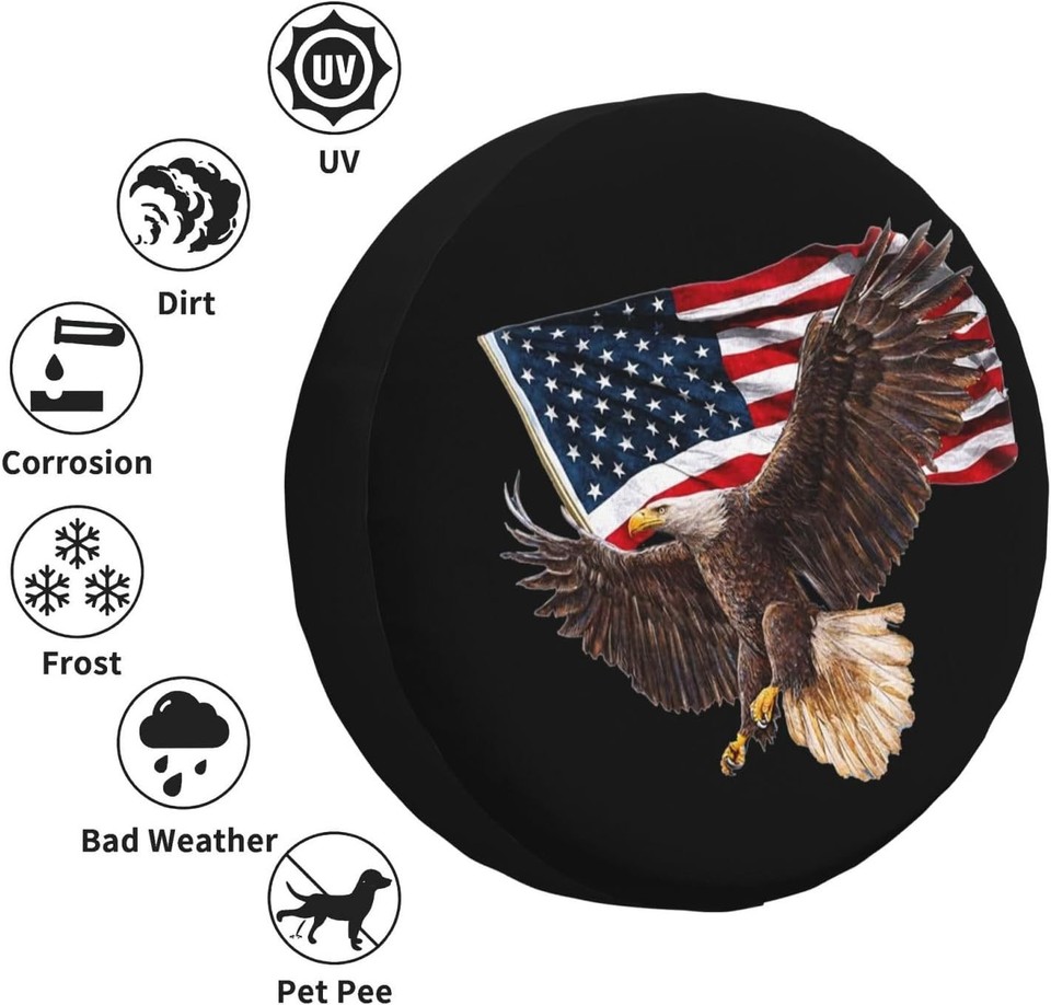 15" Spare Tire Cover Wheel Covers for RV Camper Travel Boats Trailers ...
