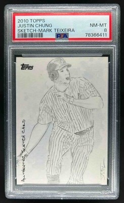 2010 Topps Justin Chung Sketch Mark Teixeira Artist Sketch Card #1/1 ...