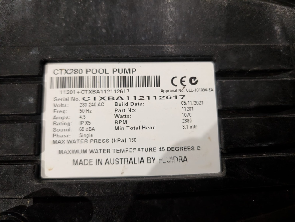 Astral CTX 280 Pool Pump (PARTS ONLY/BROKEN) | eBay Australia