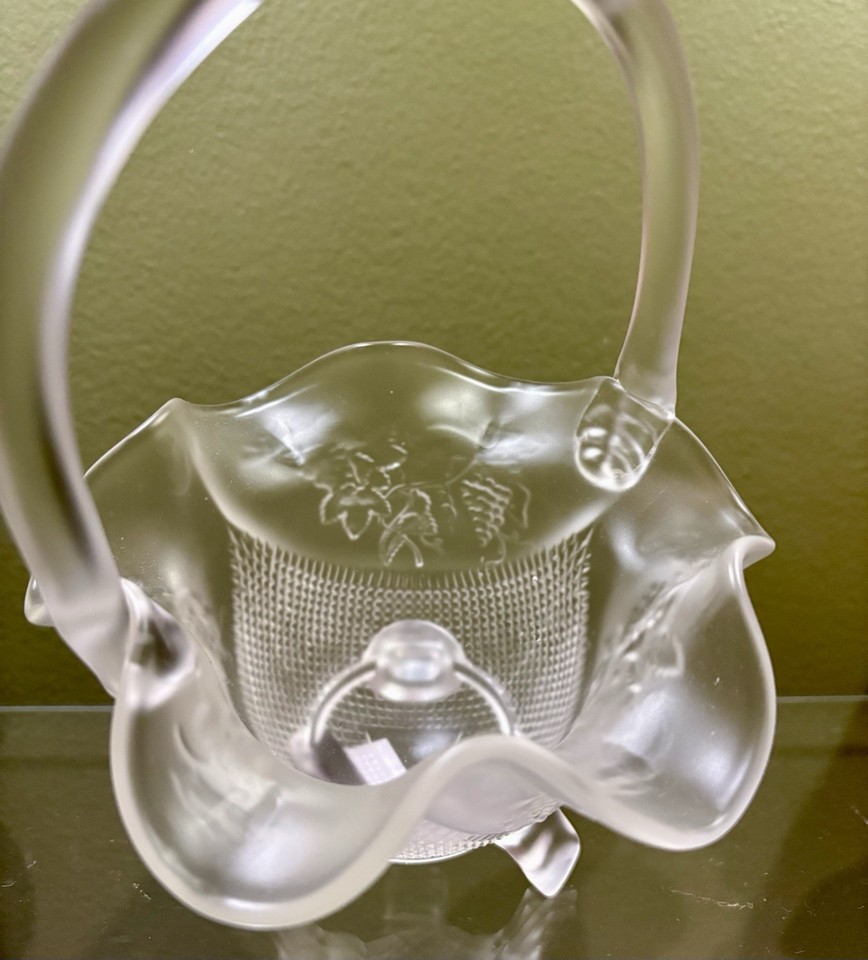 Fenton Footed Satin Crystal Velvet Grape and Diamond Design 1979 Glass ...