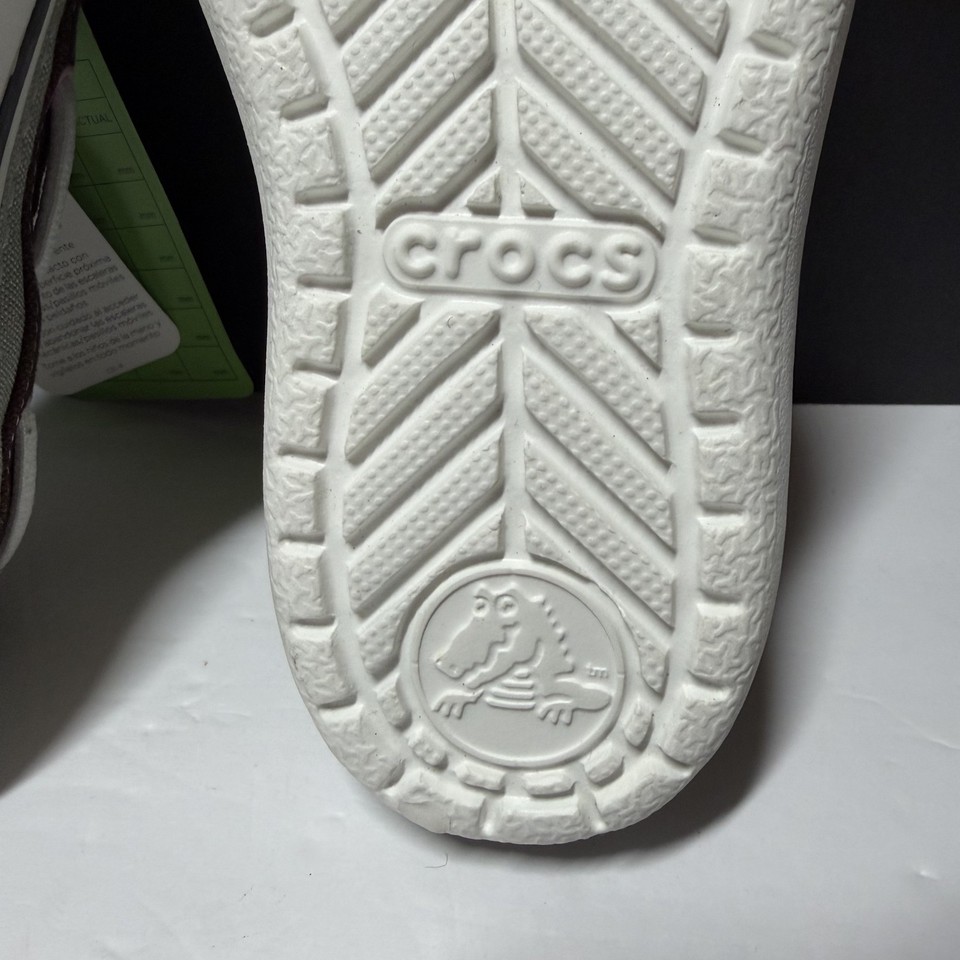 Crocs Kids Above Deck Hover Girls Stone/Espresso Canvas - Size J2 ...