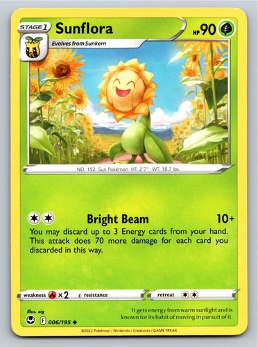 Sunflora 006/195 Uncommon Silver Tempest Pokemon Card - NM Near Mint | eBay